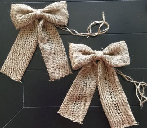 Pair 2 Sweet Burlap 8 Bows Pew Chair For Rustic Etsy
