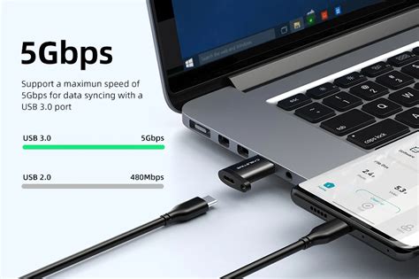 USB C Female To USB A Male Adapter 5Gbps Quantum Tech