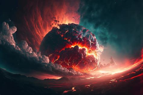 An Image Of An Exploding Planet In The Sky Generative Ai 23044052