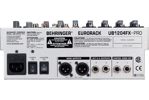 Behringer Eurorack UB1204FX-PRO Mixer with Rackmounting Kit with FX ...