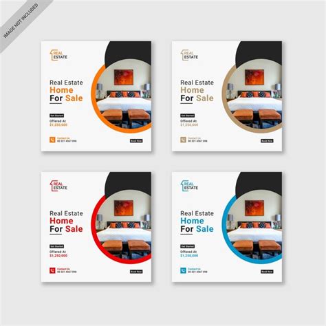홈 판매 소셜 미디어 배너 템플릿 프리미엄 벡터