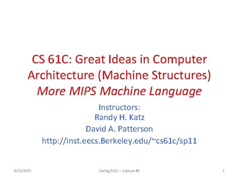 Cs 61 C Great Ideas In Computer Architecture