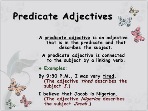 Predicate Adjective Examples