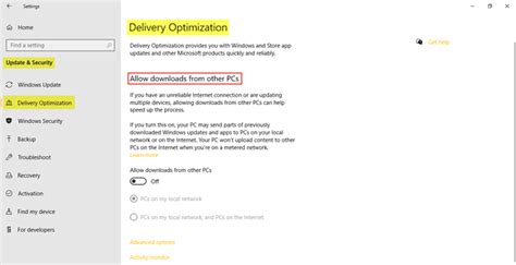 Windows Update And Security Settings In Windows 10