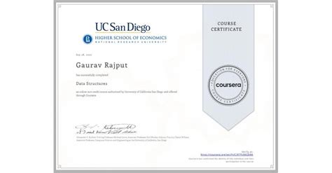 gaurav rajput on linkedin completion certificate for data structures