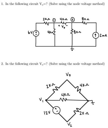 Solved In The Following Circuit Va Solve Using The Node Voltage