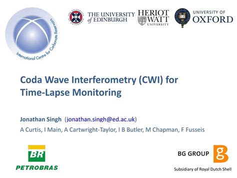 Ppt Coda Wave Interferometry Cwi For Time Lapse Monitoring In Rock Physics Powerpoint