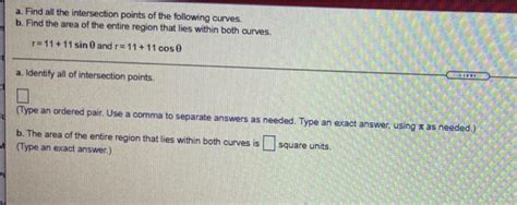 solved a find all the intersection points of the following