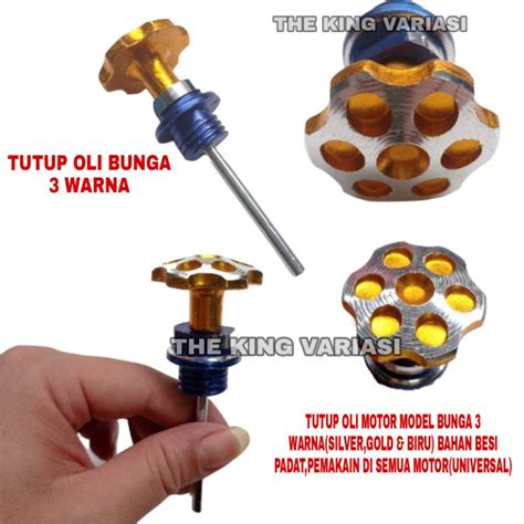 Jual TUTUP OLI MOTOR TUTUP OLI MODEL BUNGA 3 WARNA TUTUP OLI MOTOR VARIASI TUTUP OLI JARUM TUTUP