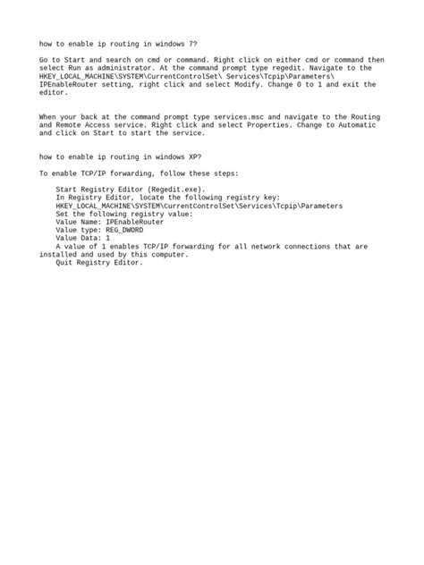 Enable Ip Routing On Windows Pdf