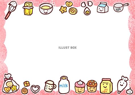 無料イラスト お菓子作りのフレーム3