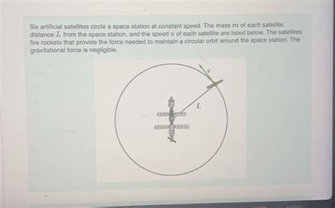 Solved Six Artificial Satellites Circle A Space Station At
