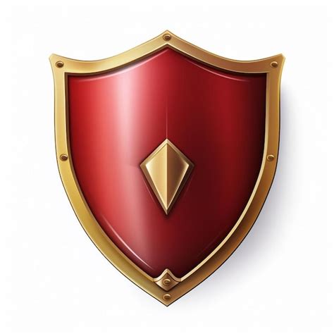 Premium Photo A Red Shield With A Gold Triangle On It