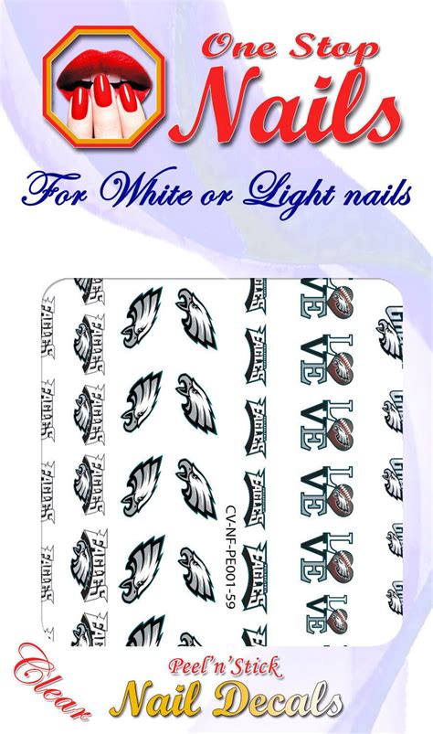 Philadelphia Eagles Clear Vinyl Peel And Stick Not Waterslide Nail