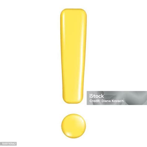 사실적인 3d 노란색 느낌표 장식용 3d 경고 요소 중요한 기호 주의 또는 주의 아이콘입니다 흰색 배경에 격리된 추상 벡터 그림 3차원 형태에 대한 스톡 벡터 아트 및 기타