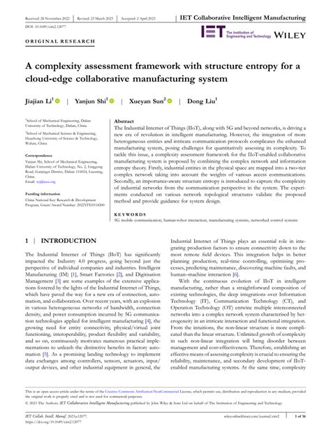 Pdf A Complexity Assessment Framework With Structure Entropy For A