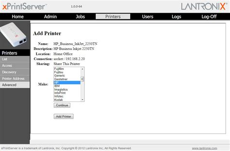 How To Manually Add A Printer To The XPrintServer Lantronix Tech Support Confluence