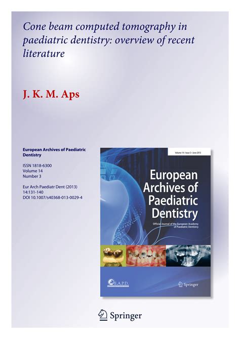 Pdf Cone Beam Computed Tomography In Paediatric Dentistry Overview