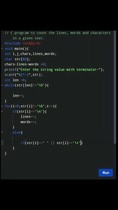 C Program To Count The Lines Words And Characters In A Given Text