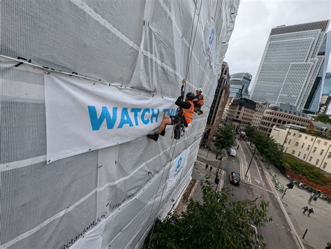 Rope Access Scaffolding Monoflex Banner Installation
