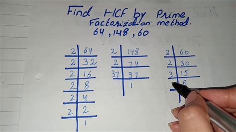 Hcf By Prime Factorization Method Hcf By Prime Factorization Method For Class 5 Youtube