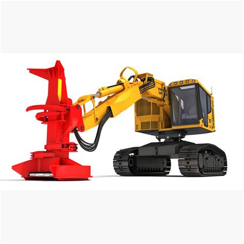 Heavy Duty Tracked Logging Harvester 3d Model Download Tractor On