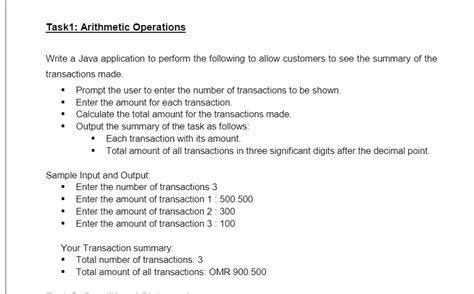Solved Task1 Arithmetic Operations Write A Java Application