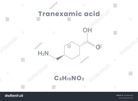 Structural Formula Tranexamic Acid Stock Vector Royalty Free