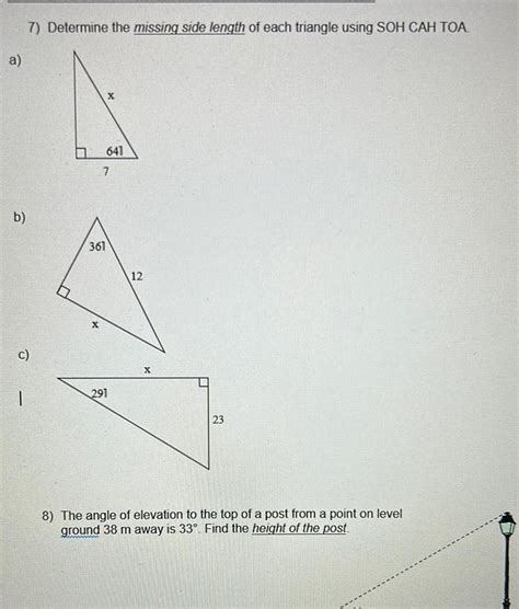 [answered] 7 determine the missing side length of each triangle using