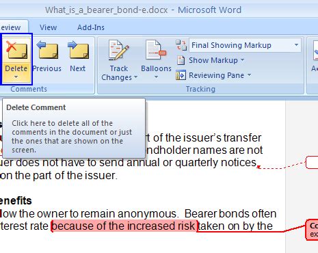 How To Remove Comments In Word 2007 In 5 Steps