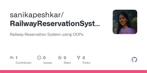 GitHub Sanikapeshkar RailwayReservationSystem Railway Reservation System Using OOPs