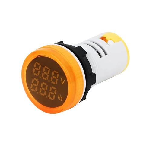 Round Voltage Current Indicator 22mm Yellow Flux Electronix