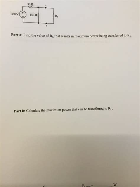 Solved Find The Value Of R L That Results In Maximum Power Chegg
