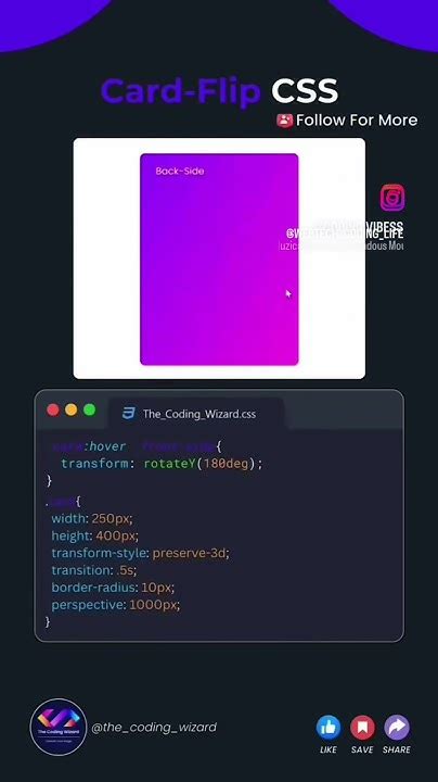 Card Flip Css Html Css Javascript Coder Programming Youtube