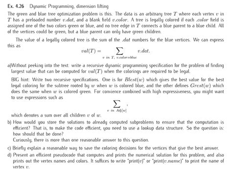 Solved Ex 426 ﻿dynamic Programming Dimension Liftingthe