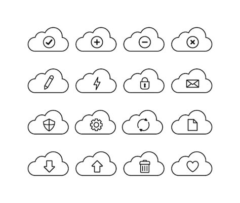 Premium Vector Cloud Computing Icon Set Cloud Technology Icons Cloud Storage Download Concept
