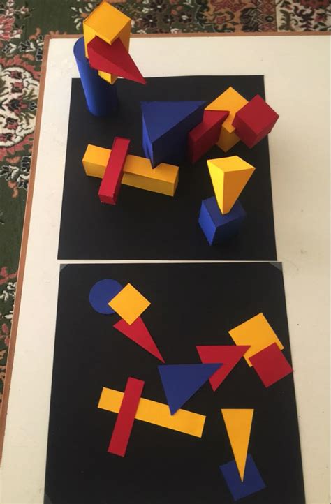 2d Composition And 3d Composition Abstract Graphic Design Origami