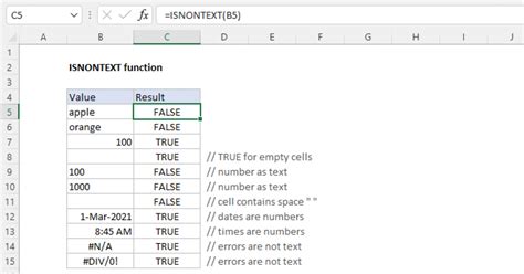Excel Isnontext Function Exceljet