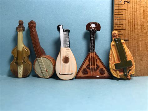 Tiny Musical Stringed Instruments Fiddle Mandolin Banjo Etsy