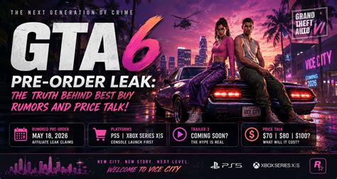 Gta 6 Pre Order Leak The Truth Behind Best Buy Rumors And Price Talk