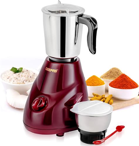 Geepas 2 In 1 Mixer Grinder Gsb44091 550w Powerful Motor Stainless