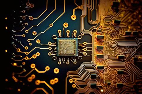 Premium AI Image Generative Ai Close Up Electronic Circuit Board Integratred Microchip