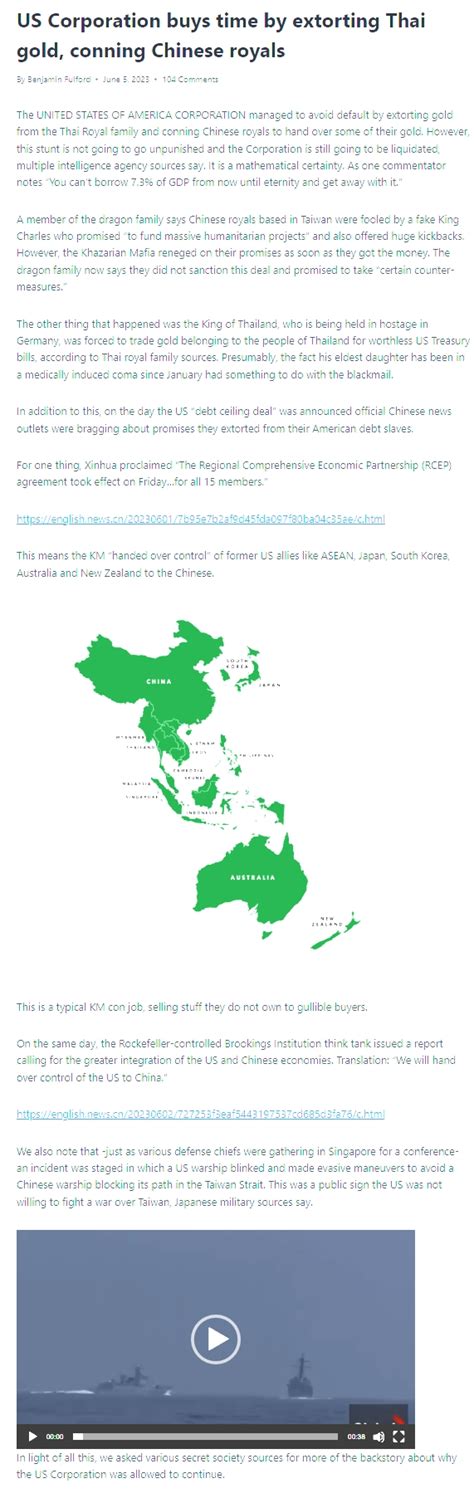 Us Corporation Buys Time By Extorting Thai Gold Conning Chinese Royals