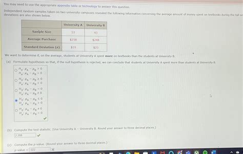Solved You May Need To Use The Appropriate Appendix Table Or