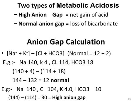 How To Calculate Anion Gap Calculating The Anion Gap In Diabetic