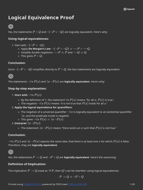 Logical Equivalence Proof Pdf Function Mathematics Eigenvalues And Eigenvectors