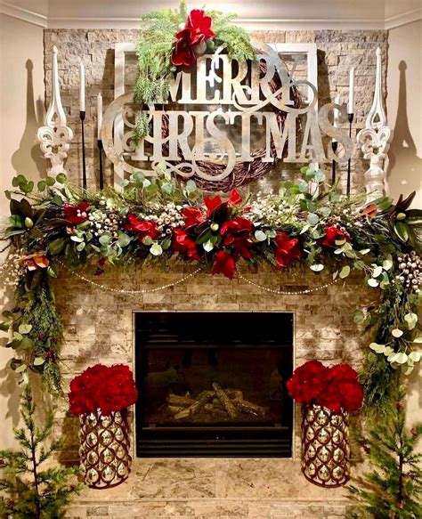 70 Christmas Mantel Fireplace Decorations Decorating Ideas Decor Ideas