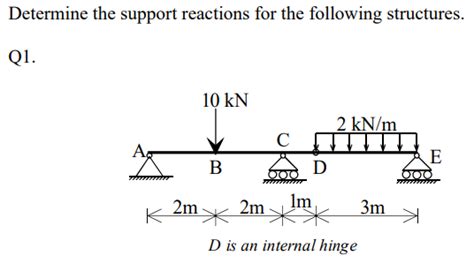 Solved Determine The Support Reactions For The Following