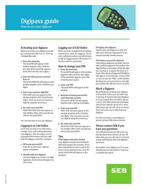 Ci Online Digipass Guide Pdf Pdf Personal Identification Number