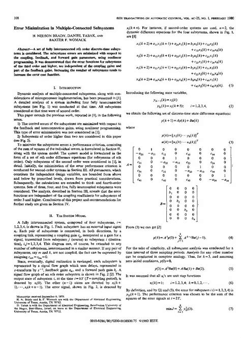 Pdf Error Minimization In Multiple Connected Subsystems Dokumen Tips